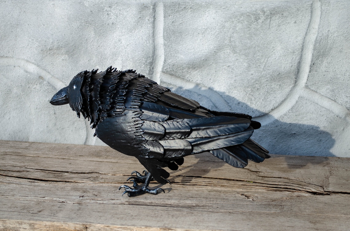 Wrought Iron Crow - , Crow Sculpture. - Etsy