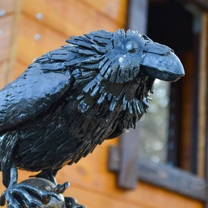Wrought Iron Crow, Crow Sculpture. - Etsy