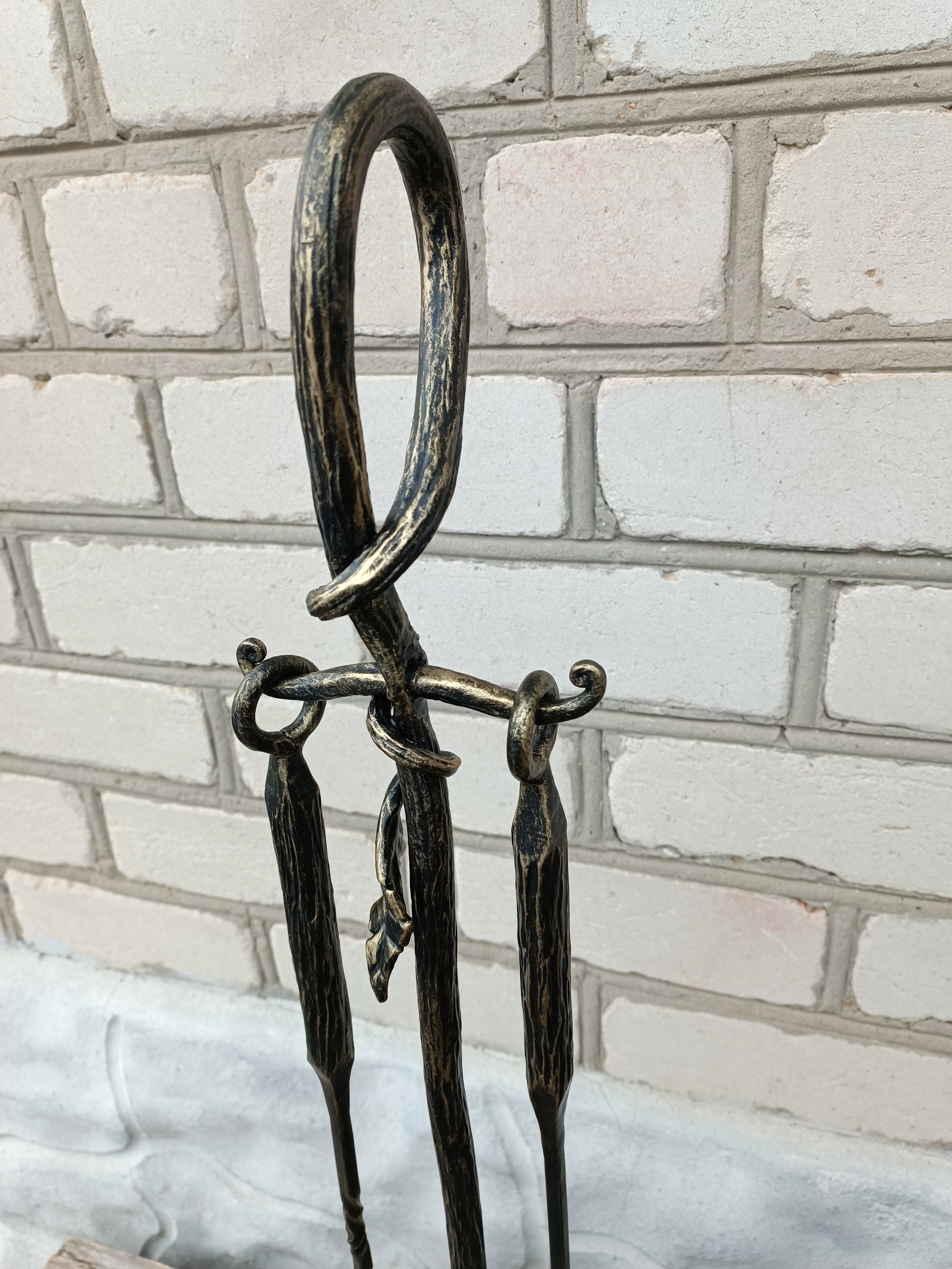 A Set of Fireplace Tools and a Stand for Firewood Handmade - Etsy