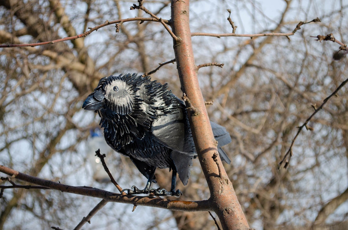 Wrought Iron Crow Crow Sculpture. | Etsy