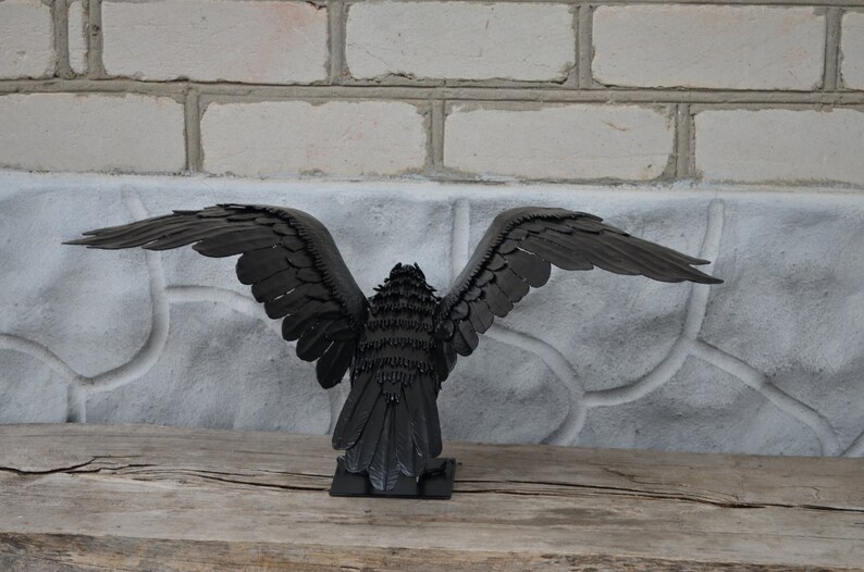 Wrought Iron Crow Wrought Iron Sculpture Iron Bird. - Etsy