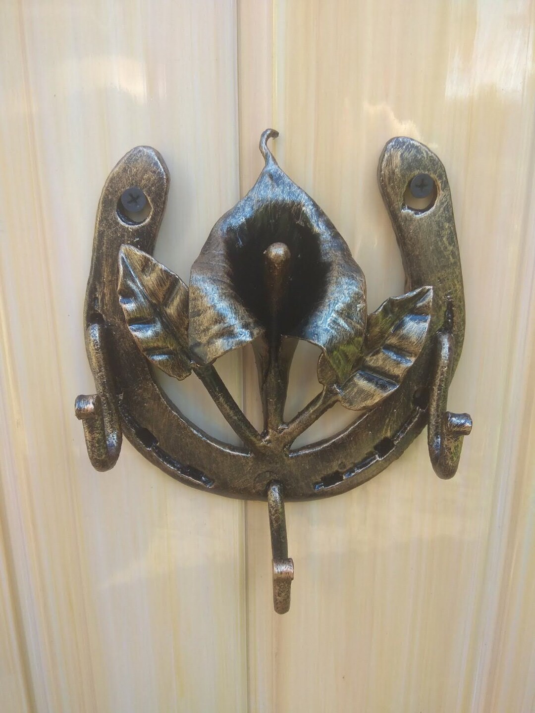 Key Hanger,hook Rack Wall,forged Flower, - Etsy