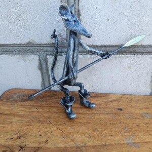 Handcrafted Wrought Iron Mouse With Spear - Etsy