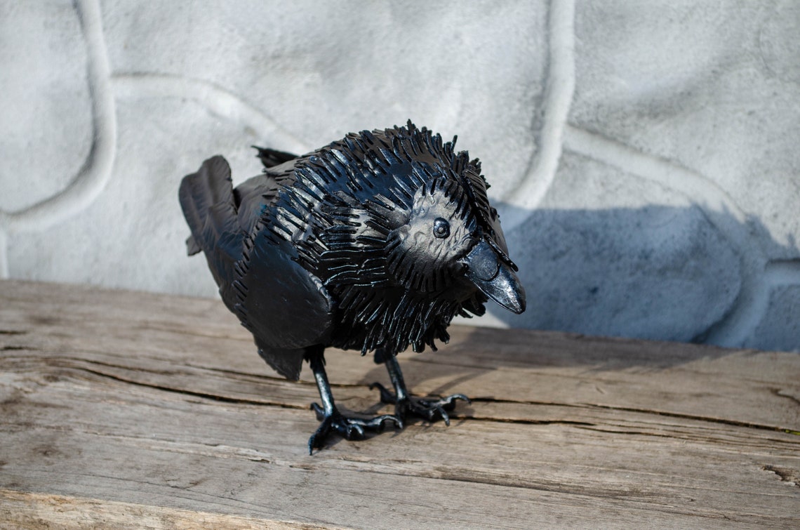 Wrought Iron Crow - , Crow Sculpture. - Etsy