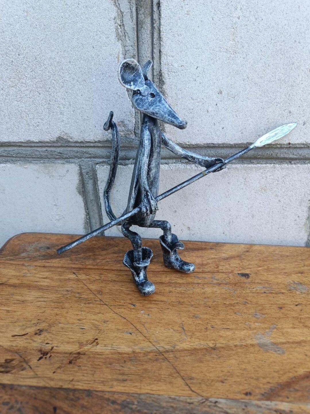 Handcrafted Wrought Iron Mouse With Spear - Etsy