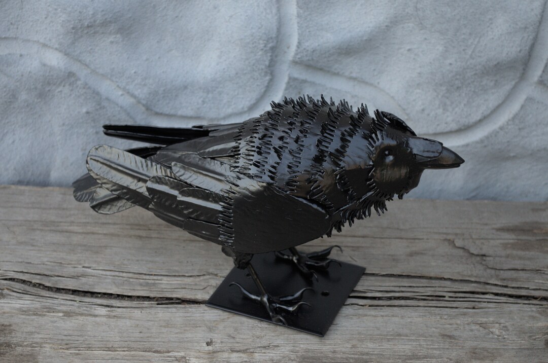 Wrought Iron Sculpture of a Crow - Etsy