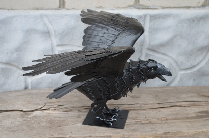 Wrought Iron Crow, Wrought Iron Sculpture, Iron Bird. - Etsy