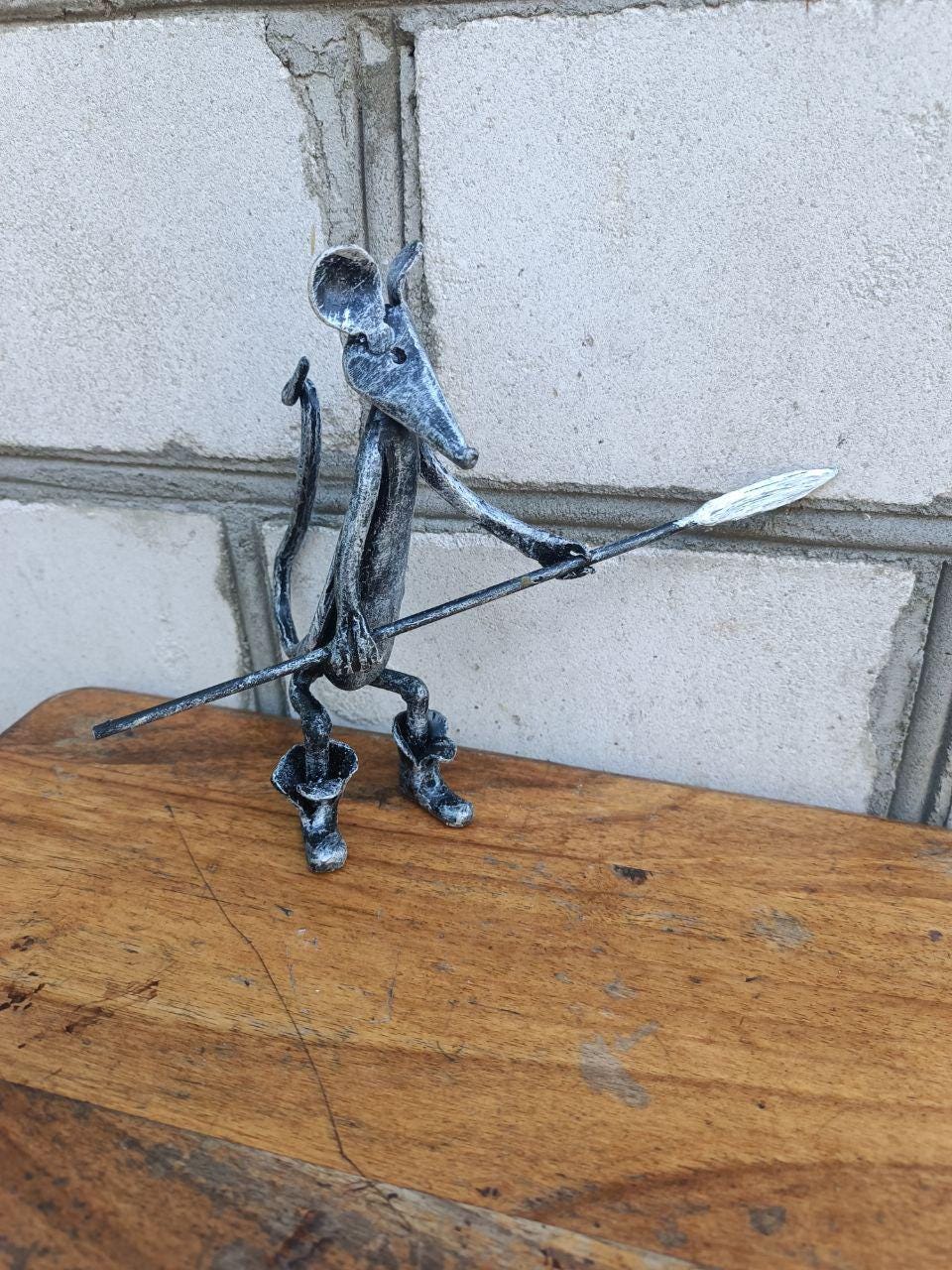 Handcrafted Wrought Iron Mouse With Spear - Etsy