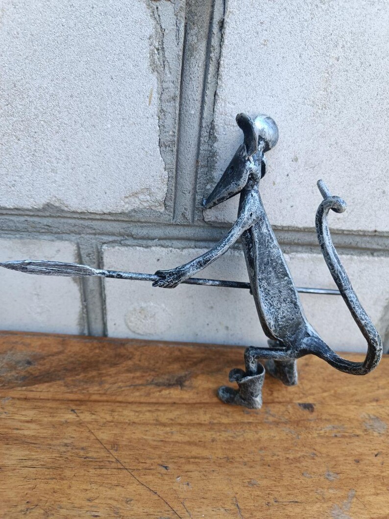 Handcrafted Wrought Iron Mouse With Spear - Etsy