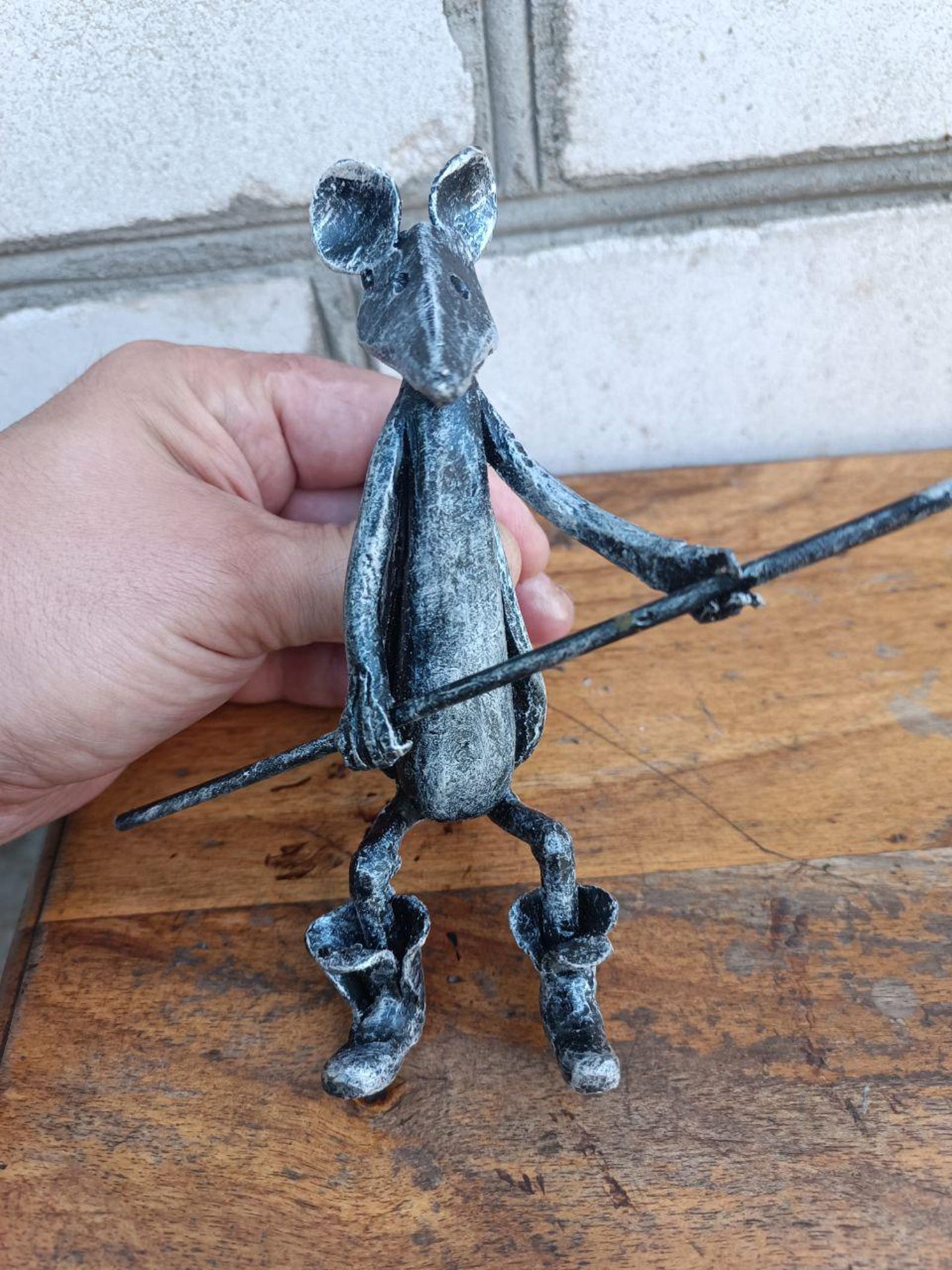 Handcrafted Wrought Iron Mouse With Spear - Etsy