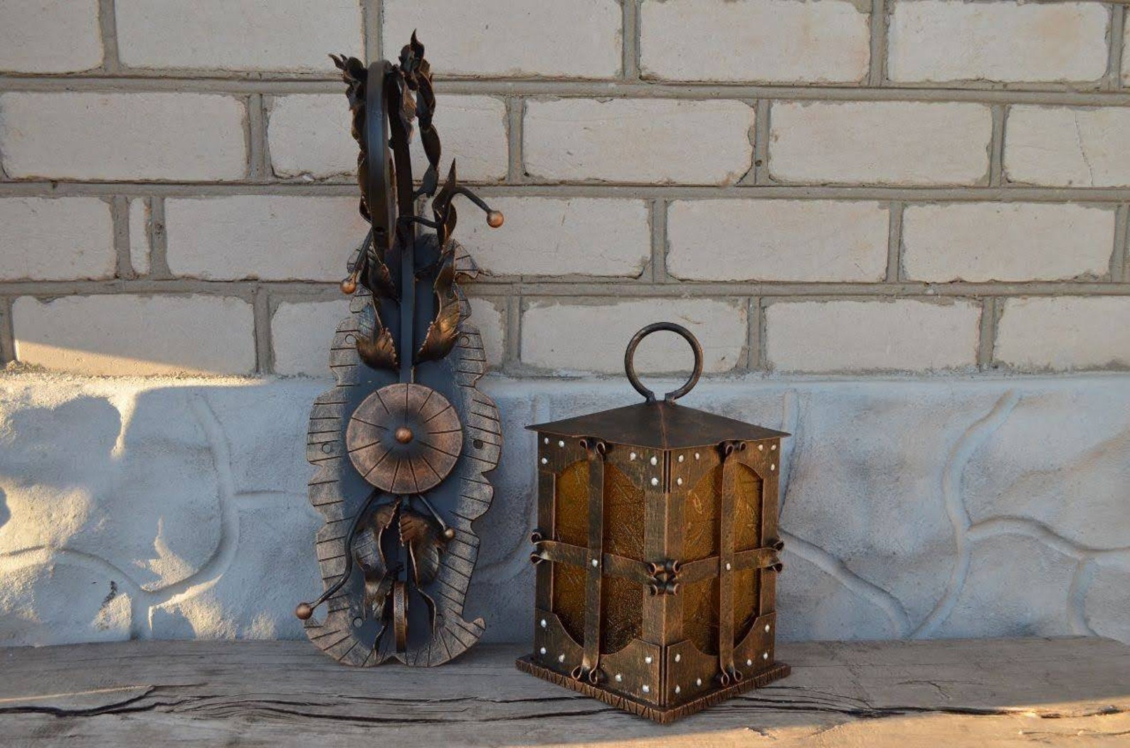 Forged Wall Lantern, Hand Forged Lamp, Wall Sconce - Etsy