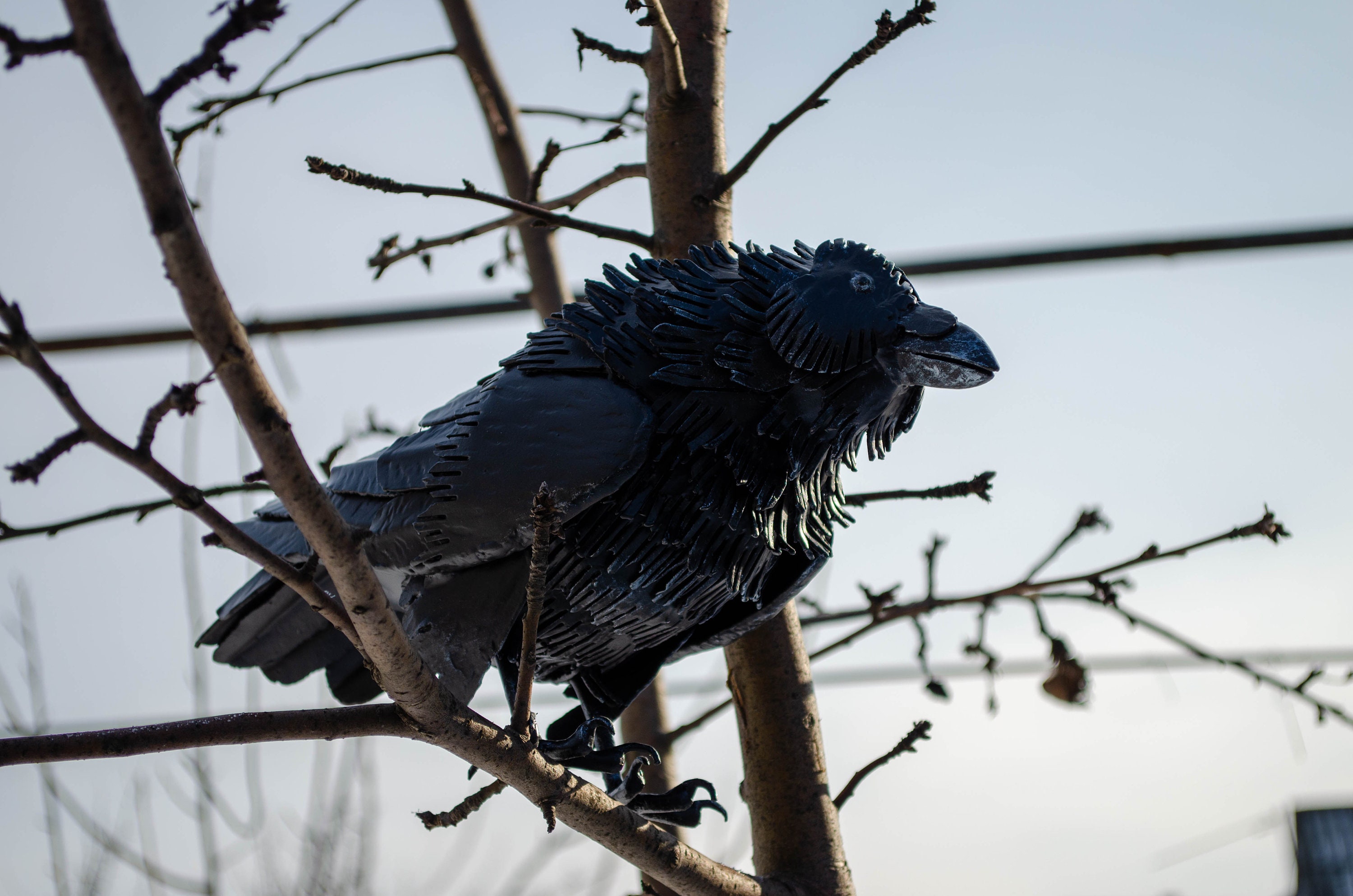 Wrought Iron Crow Crow Sculpture. | Etsy