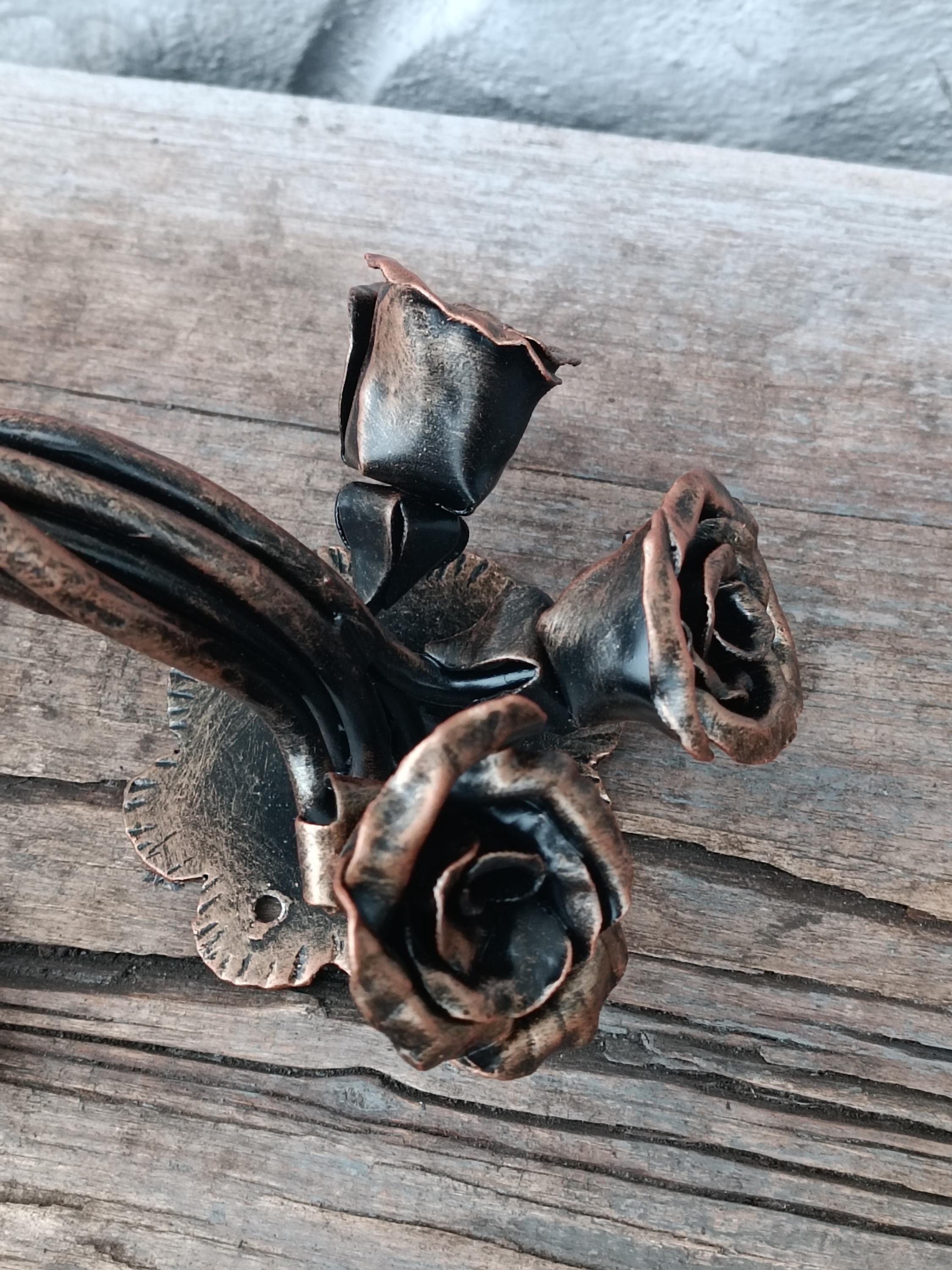 Forged Rose Door Handle - Etsy