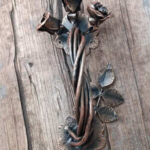 Forged Rose Door Handle - Etsy