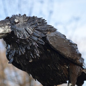Unique Handcrafted Wrought Iron Raven - Etsy