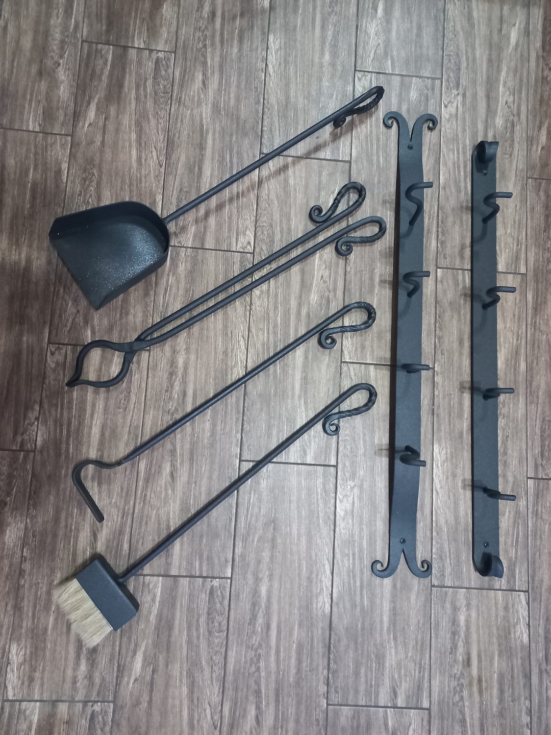 Wrought Iron Fireplace Set. - Etsy