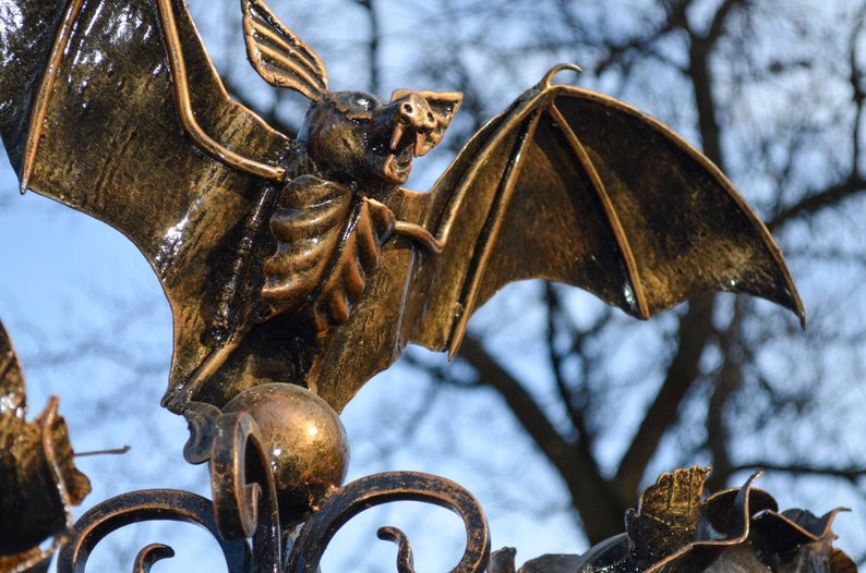 Wrought Bat Bat Sculpture Garden Decor Home Decor Steel - Etsy