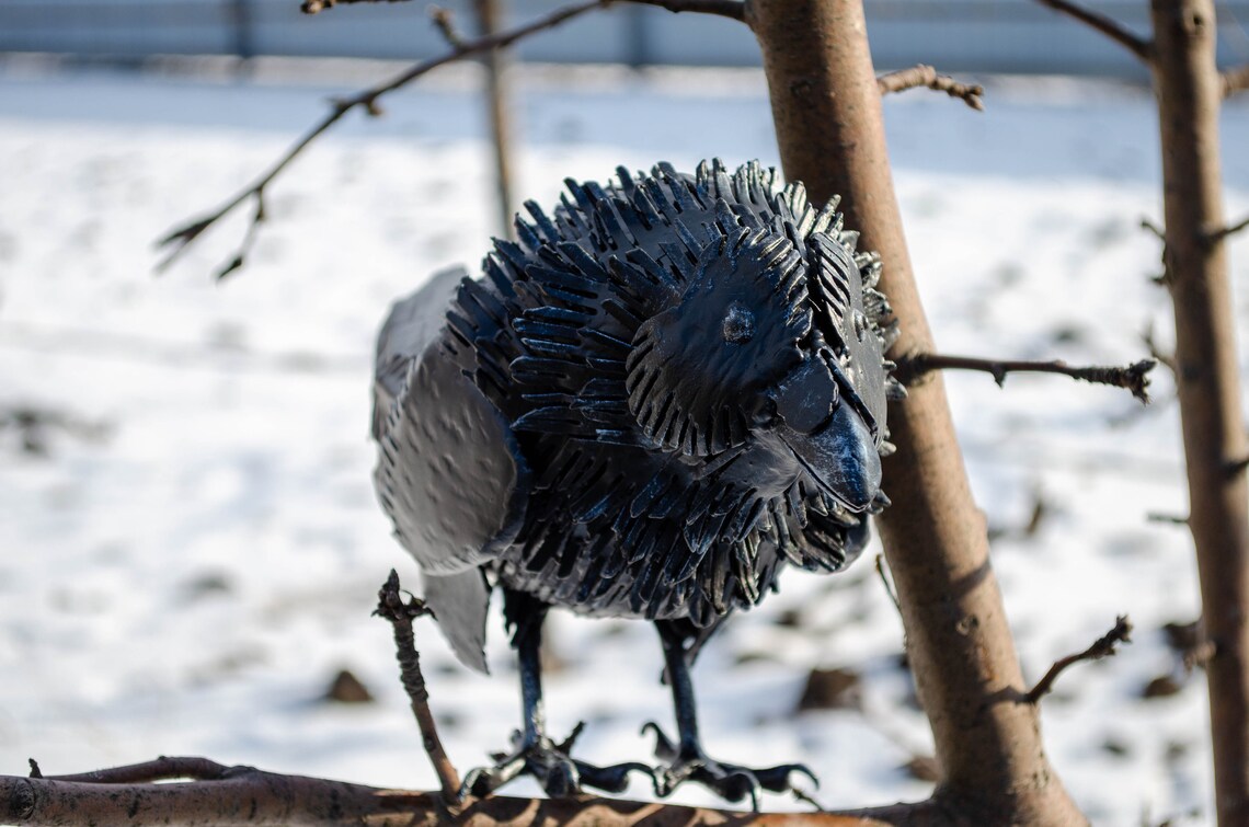 Wrought Iron Crow Crow Sculpture. | Etsy