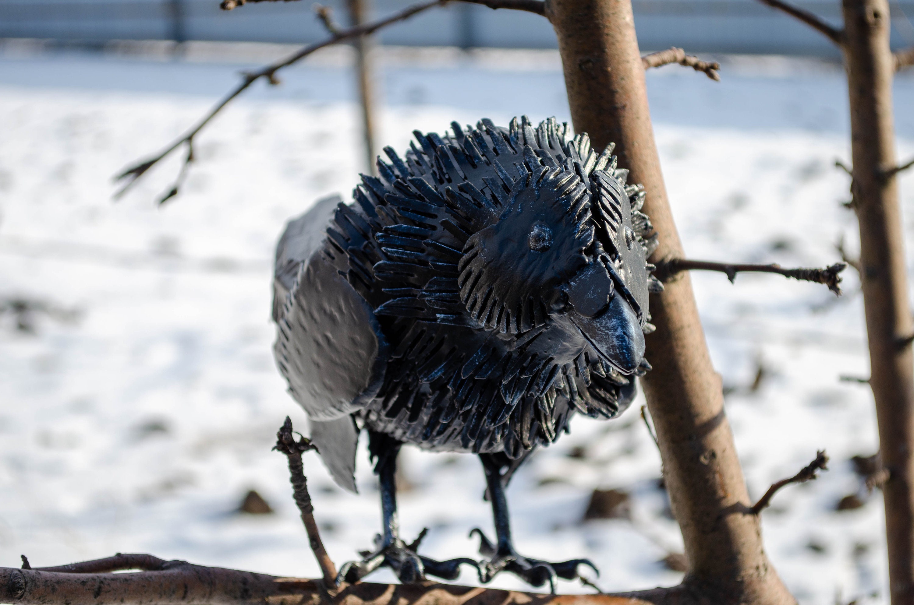 Wrought Iron Crow - , Crow Sculpture. - Etsy