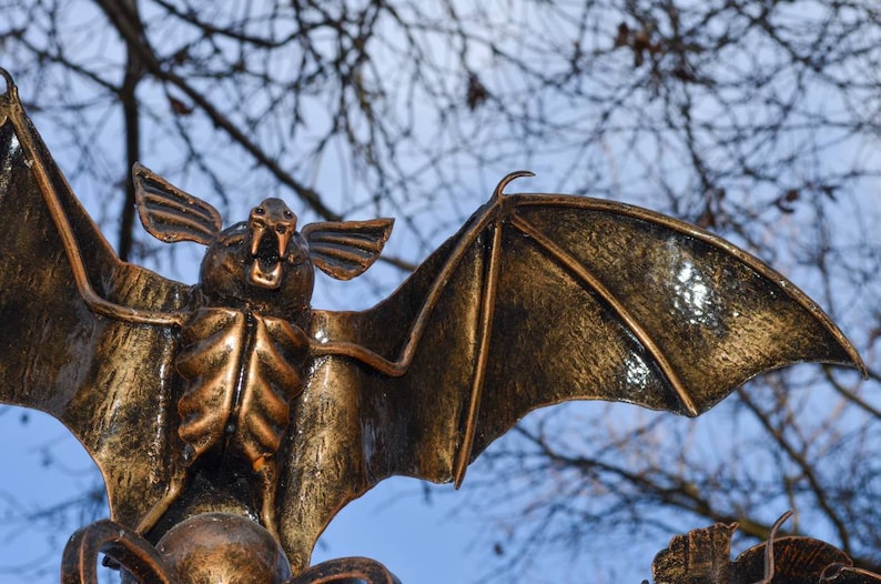 Wrought Bat Bat Sculpture Garden Decor Home Decor Steel - Etsy