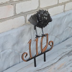 Handcrafted Wrought Iron Crow With House Number - Unique Outdoor Decor ...