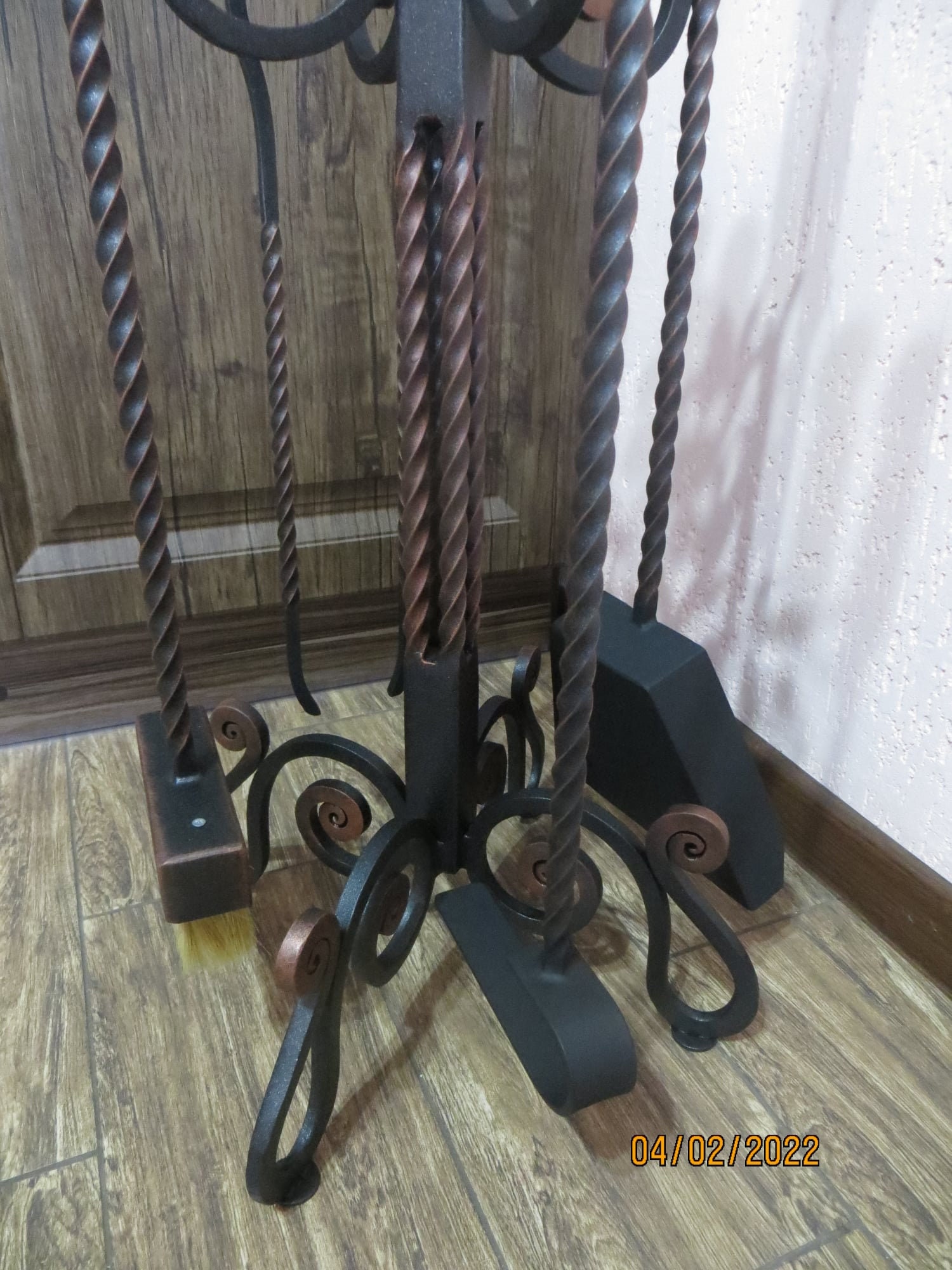 Wrought Iron Fireplace Set. Wrought Iron Poker and Scoop on a Stand - Etsy