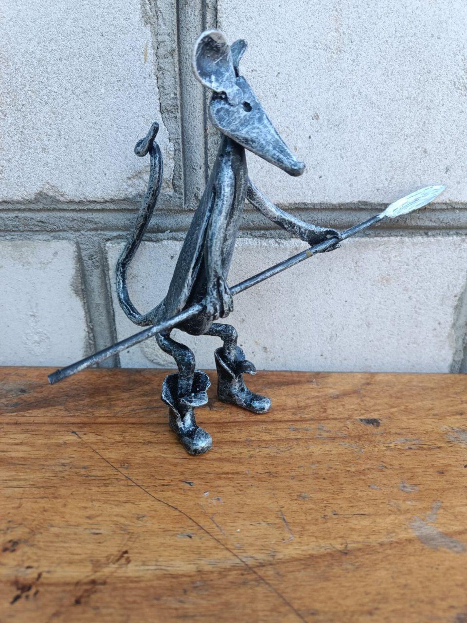 Handcrafted Wrought Iron Mouse With Spear - Etsy