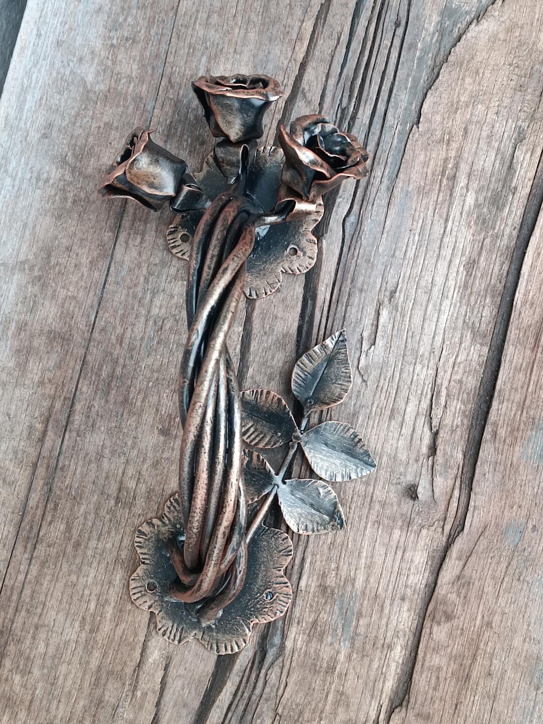 Forged Rose Door Handle - Etsy