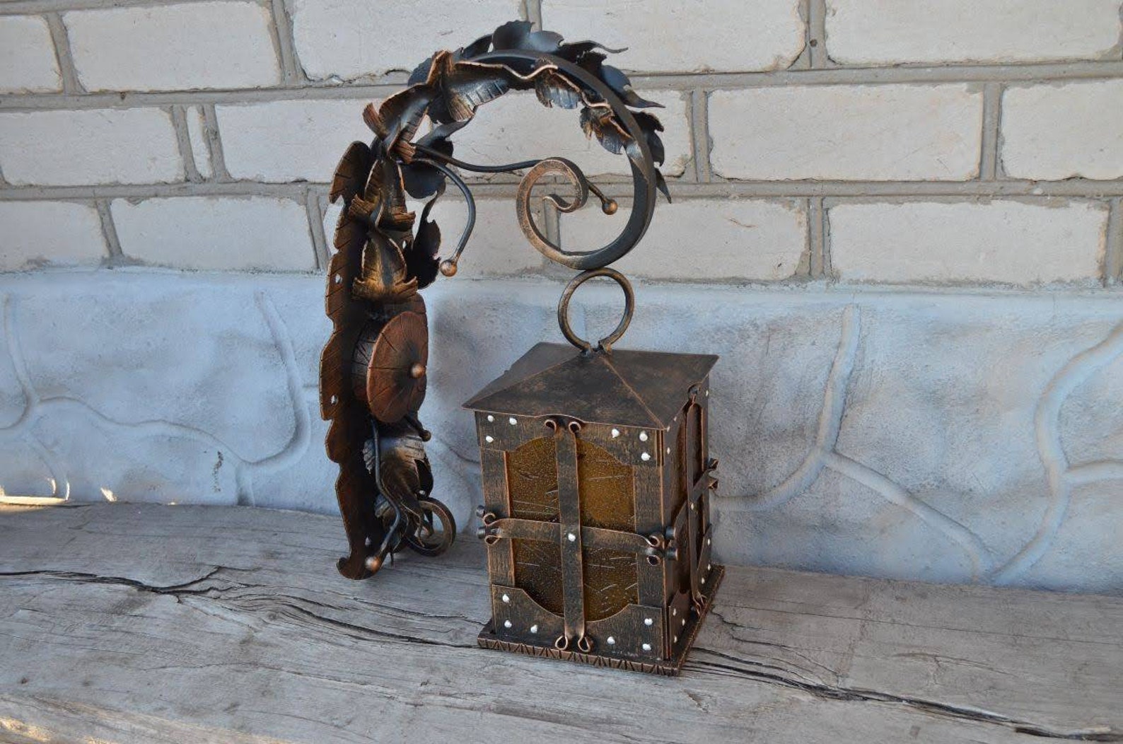 Forged Wall Lantern Hand Forged Lamp Wall Sconce - Etsy