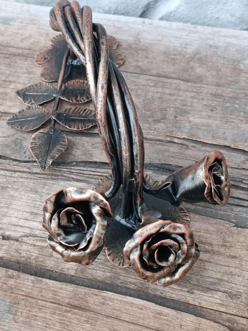 Forged Rose Door Handle - Etsy