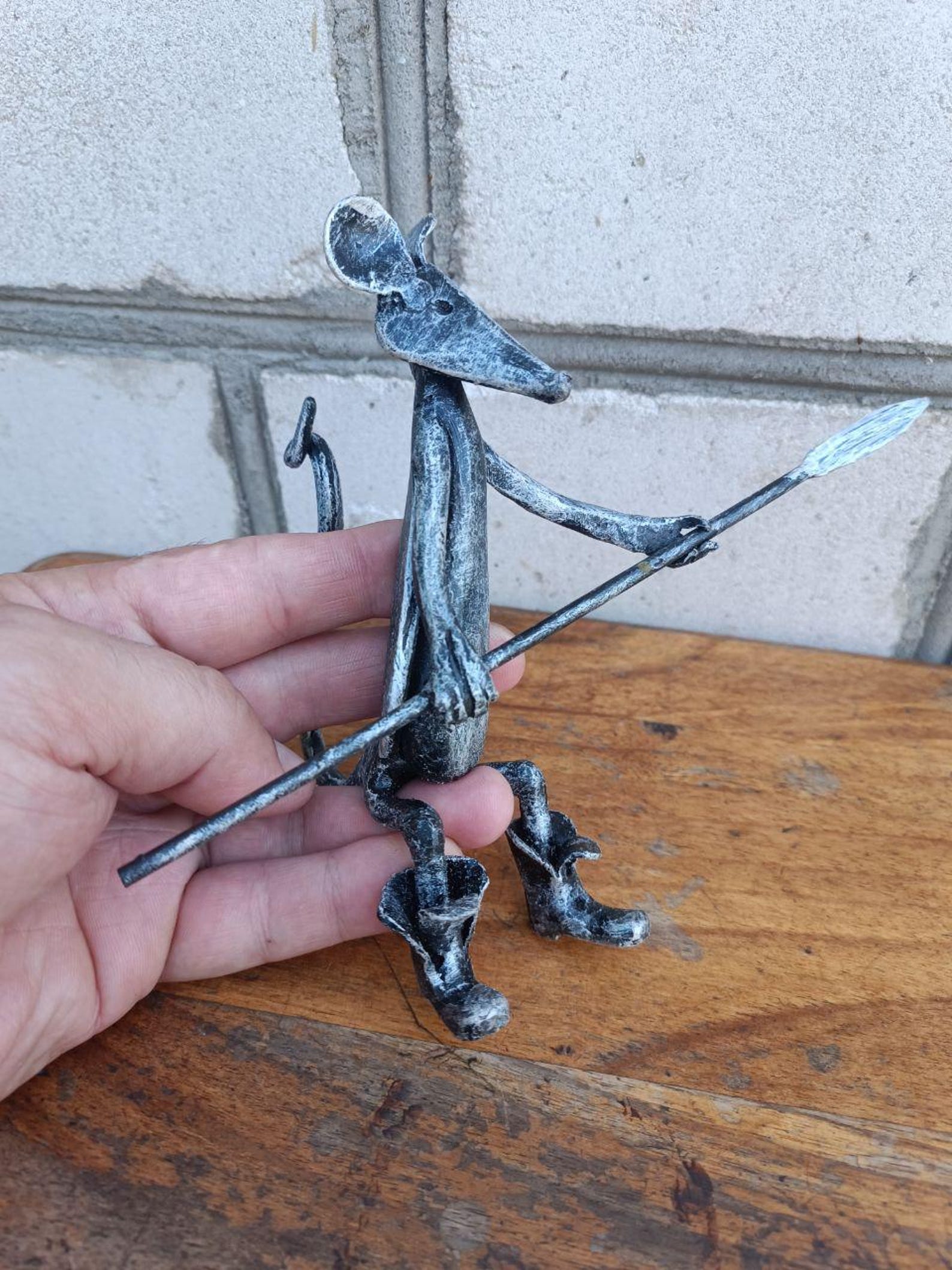 Handcrafted Wrought Iron Mouse With Spear - Etsy