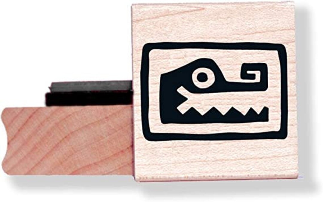 Mayan Crocodile Design Rubber Stamp BR145C - Etsy