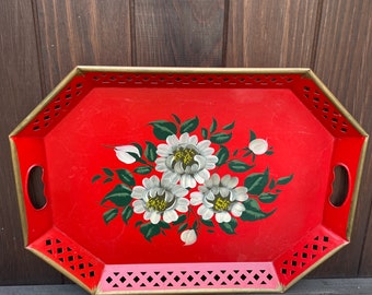 Floral Metal Tray | Etsy