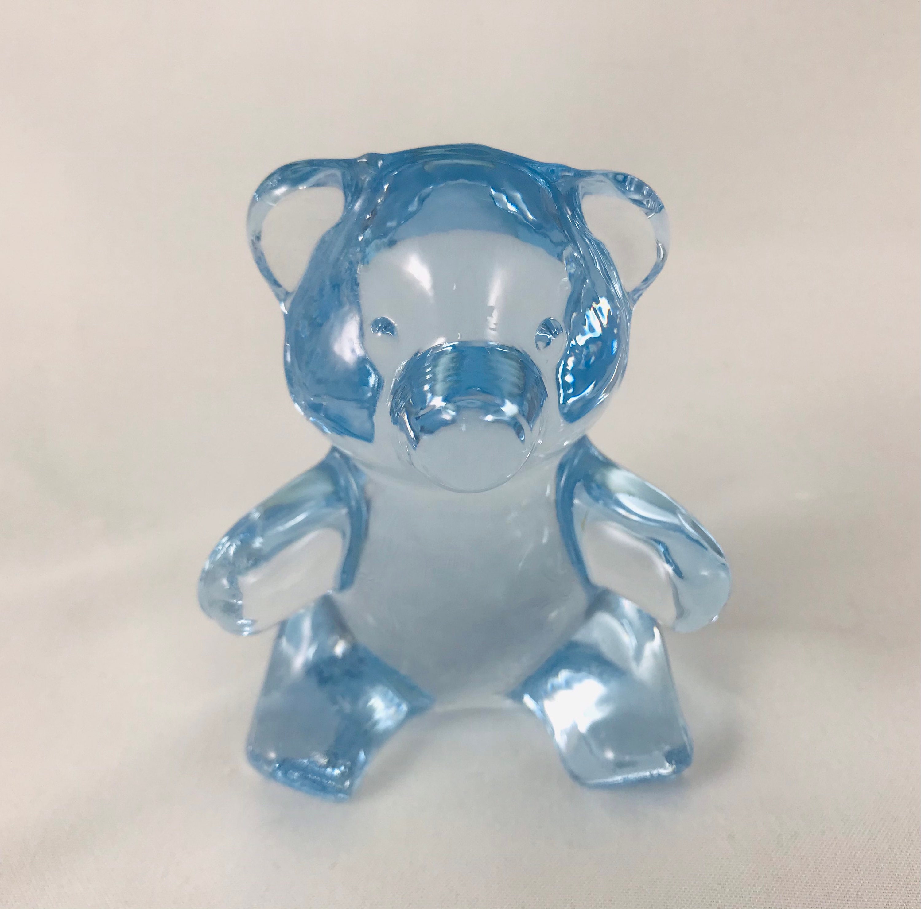 Vintage Oneida Crystal Teddy Bear Paperweight: Light Blue Figurine - Etsy