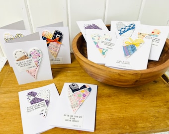 Quilted Note Cards, Quilted Flower Greeting Cards, Vintage Quilt ...