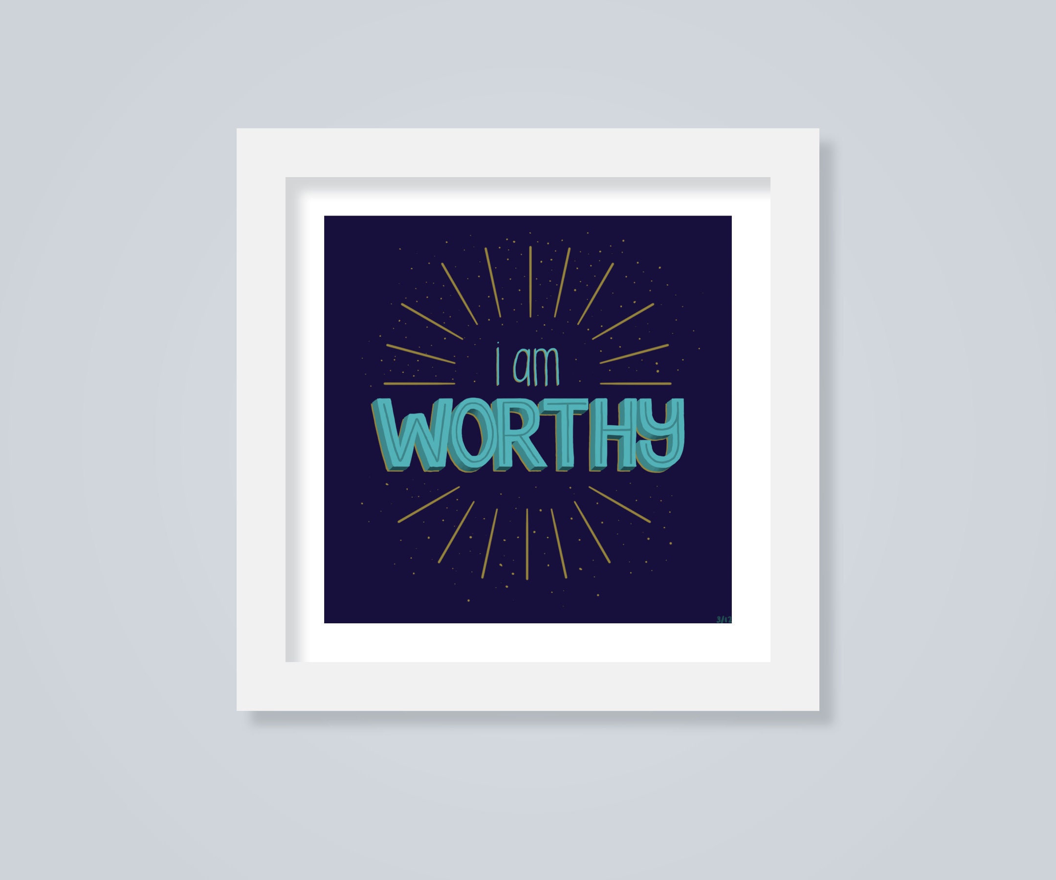 I Am Worthy, Mini Lettering Print - Etsy