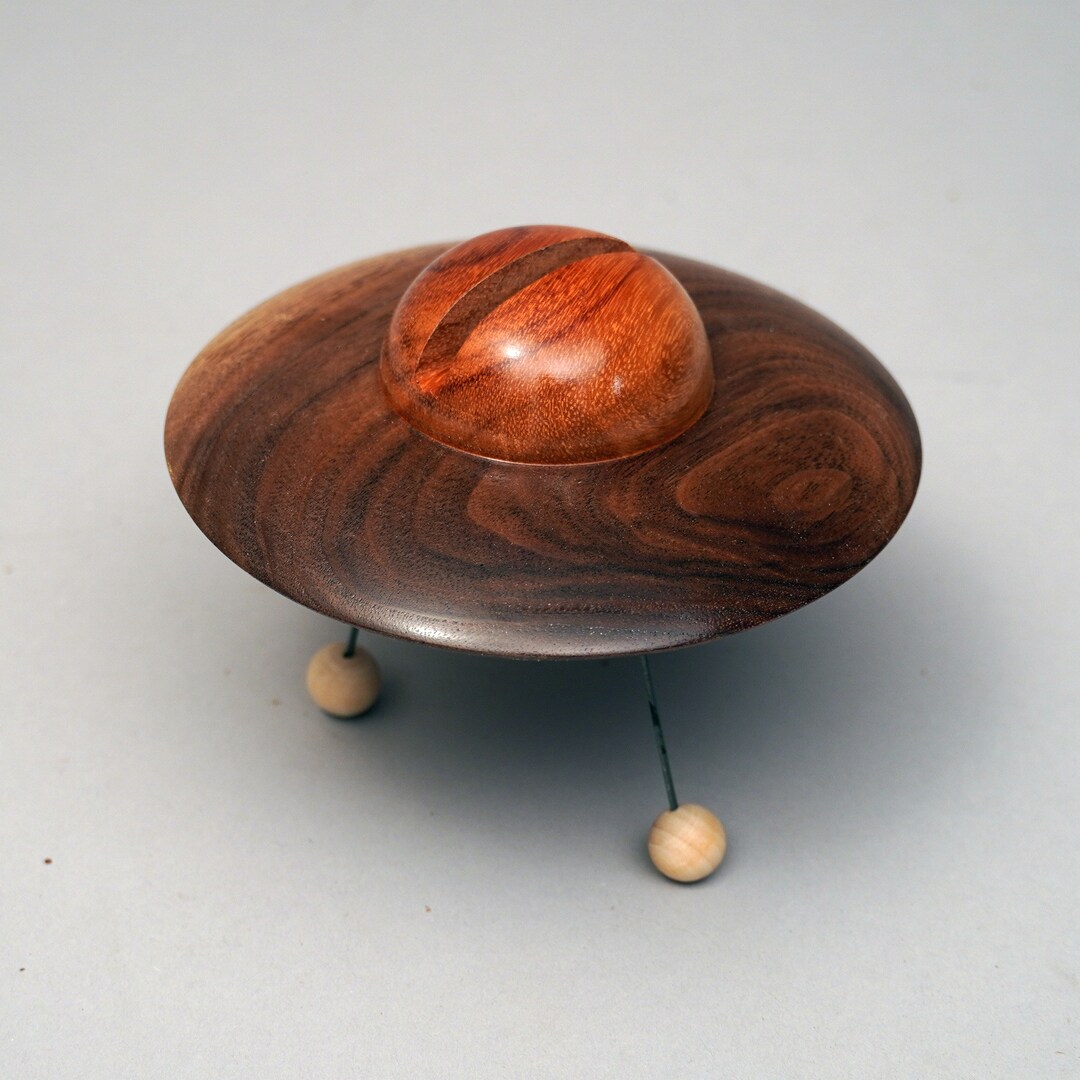 UFO Business Card Holder, Walnut and South American Tulip Wood - Etsy