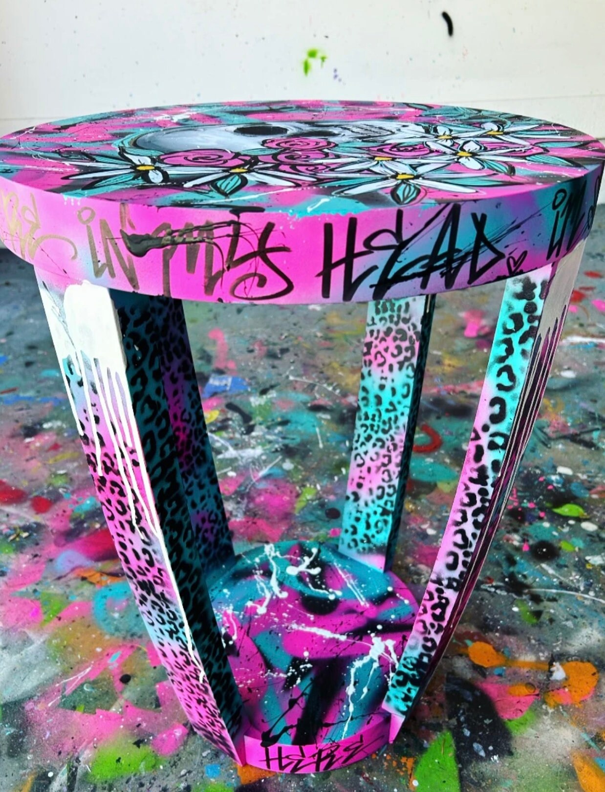 Table, Side Table, End Table, Nightstand, Furniture, Graffiti, Art ...
