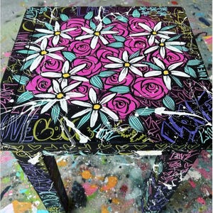 Table, Side Table, End Table, Nightstand, Furniture, Graffiti, Art ...