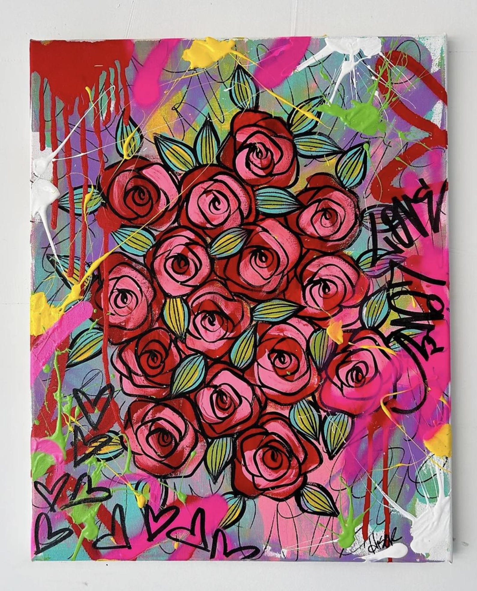 Painting, Roses, Rose, Graffiti, Graffiti Art, Lace, Acrylic ...