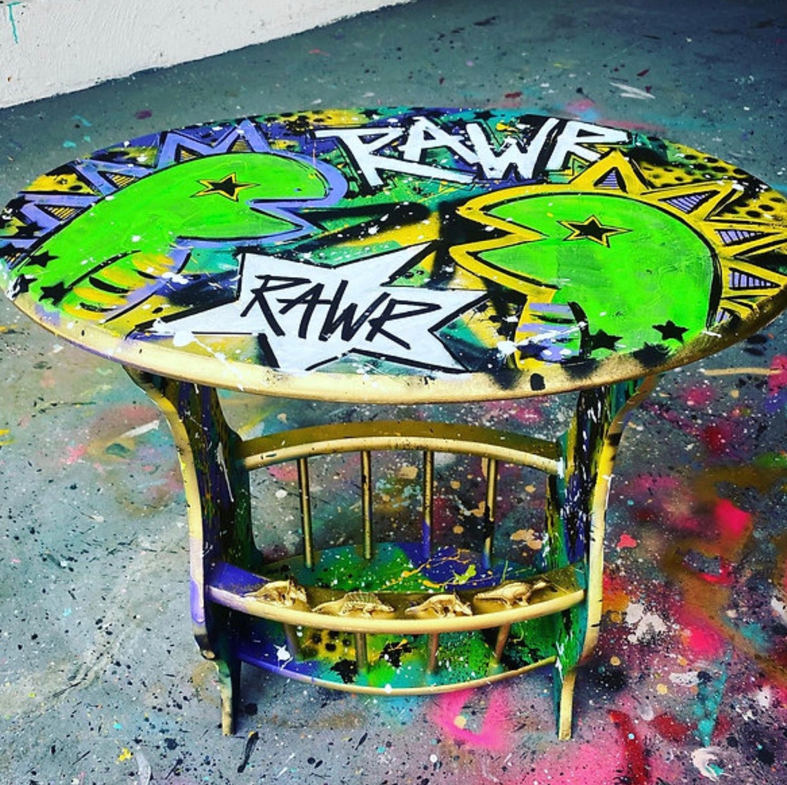 Table, Side Table, End Table, Nightstand, Furniture, Graffiti, Art ...