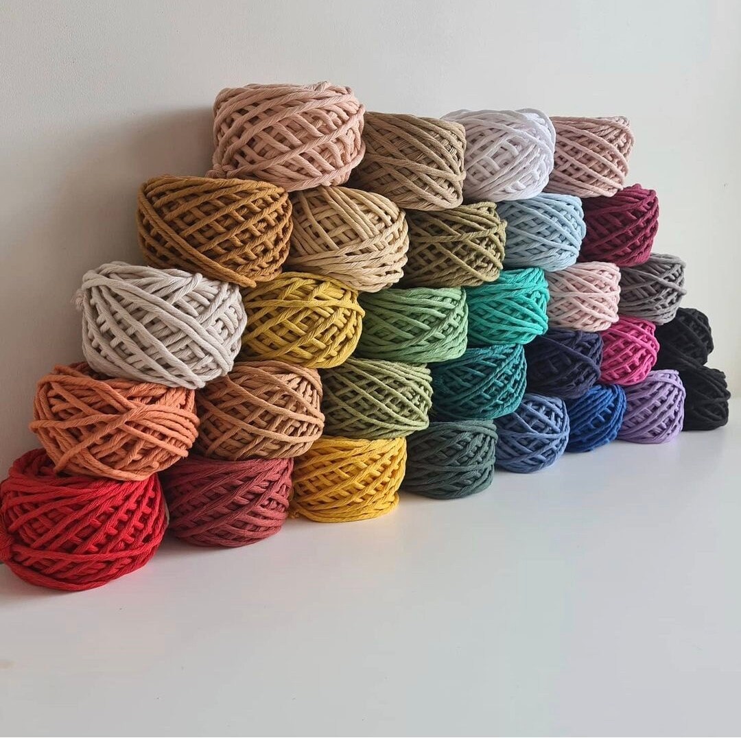 100g and 200g Australian Made Macrame Cotton Cakes 4mm Coloured Single Twist Cord - Etsy Australia