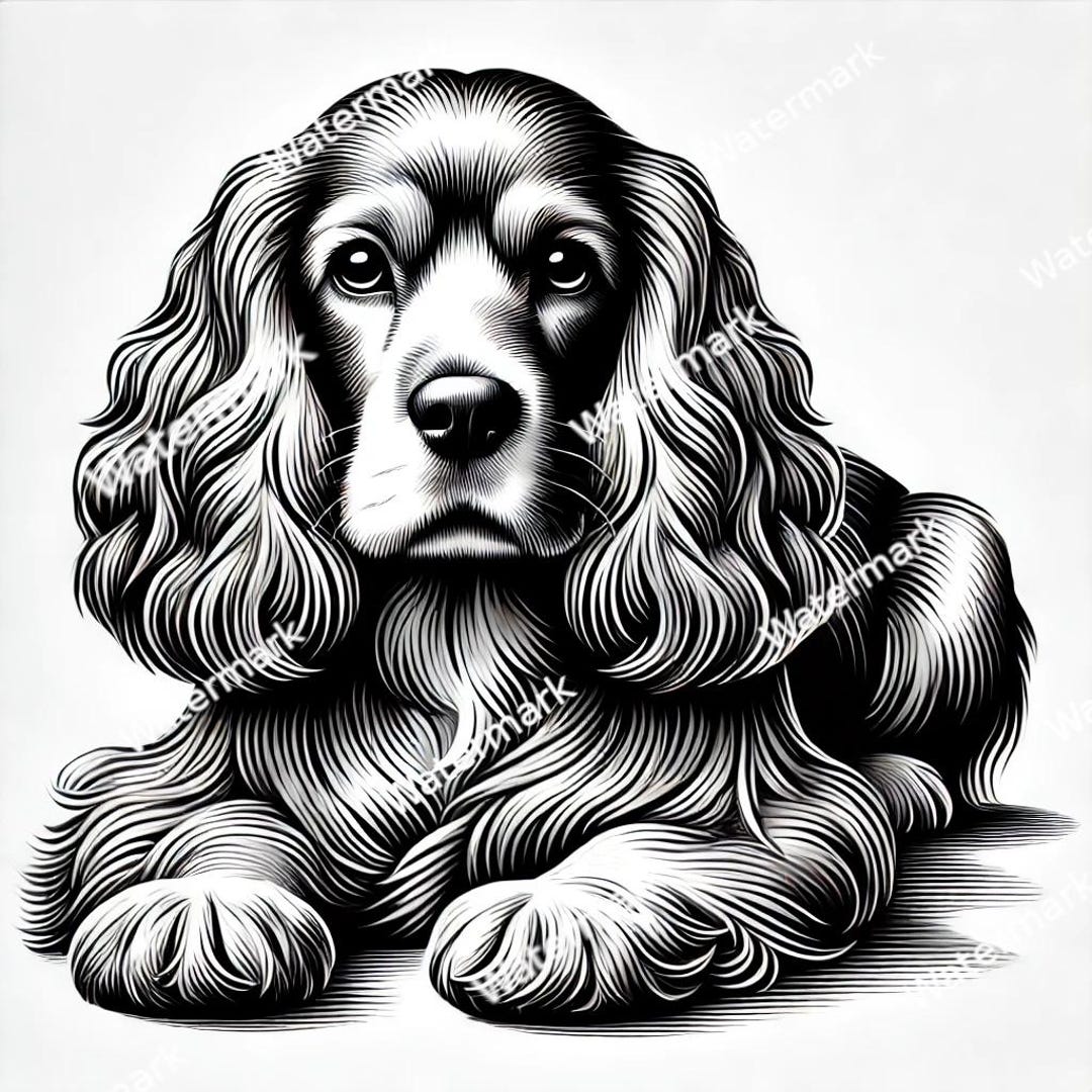 Cocker Spaniel Laying Down PNG, SVG, DXF Files. Cocker Spaniel Cricut ...