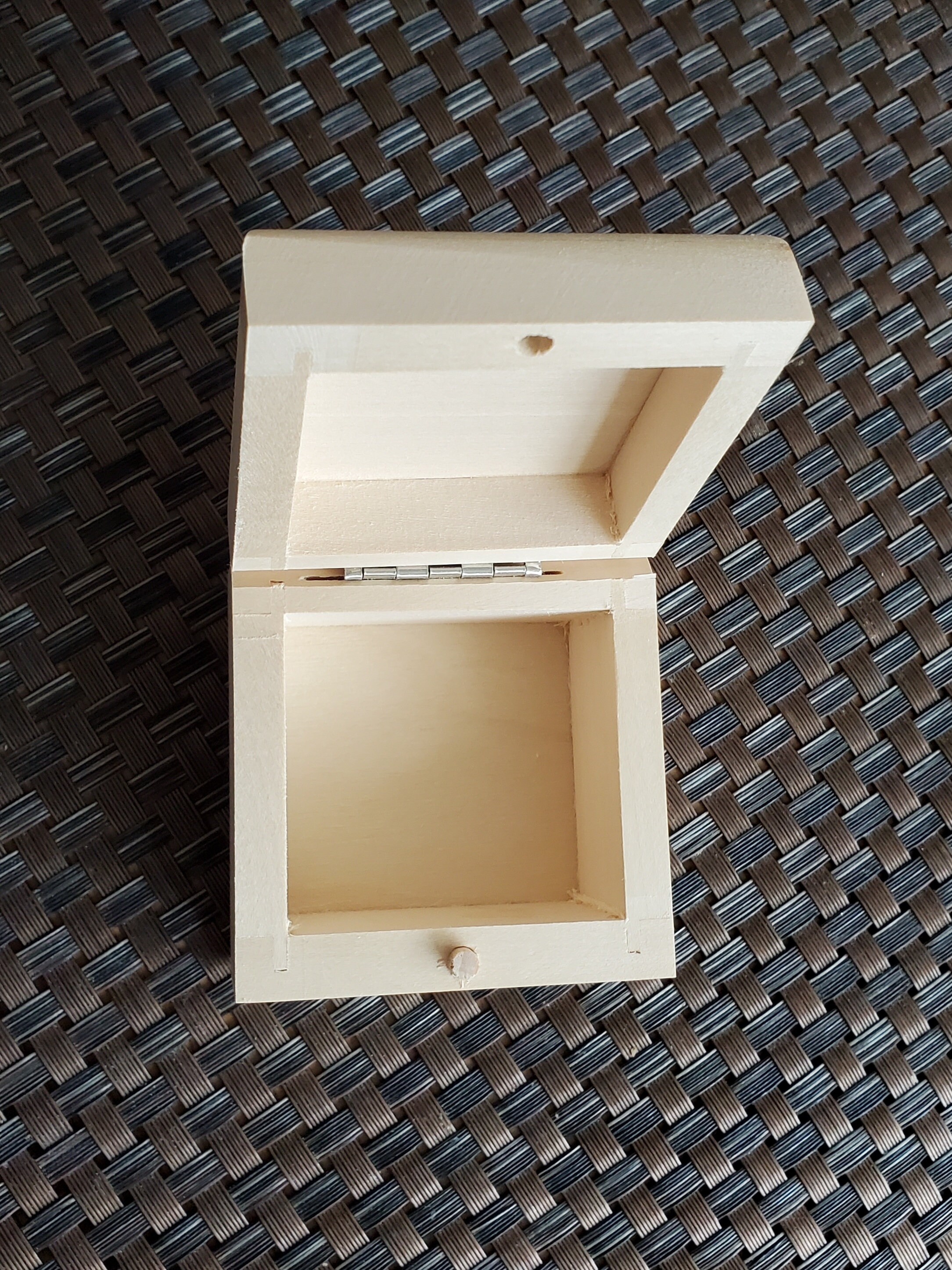 Small Square Unfinished Wooden Jewelry Box, Wedding Ring Box, Craft Box ...