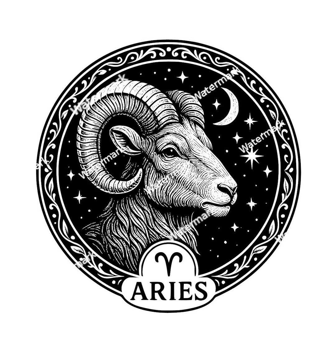 Aries Zodiac Sign PNG, SVG, DXF Files. Aries Zodiac Sign Files for ...