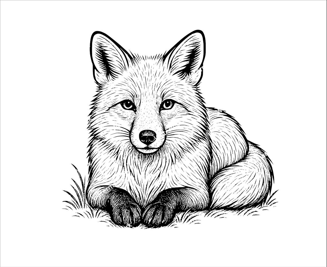 Fox Laying PNG, SVG, DXF Files. Fox Files for Laser Engraving, Vector ...