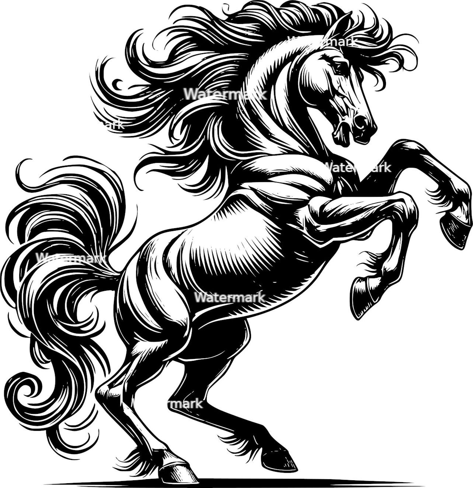 Horse Rearing PNG, SVG, DXF Files - Etsy