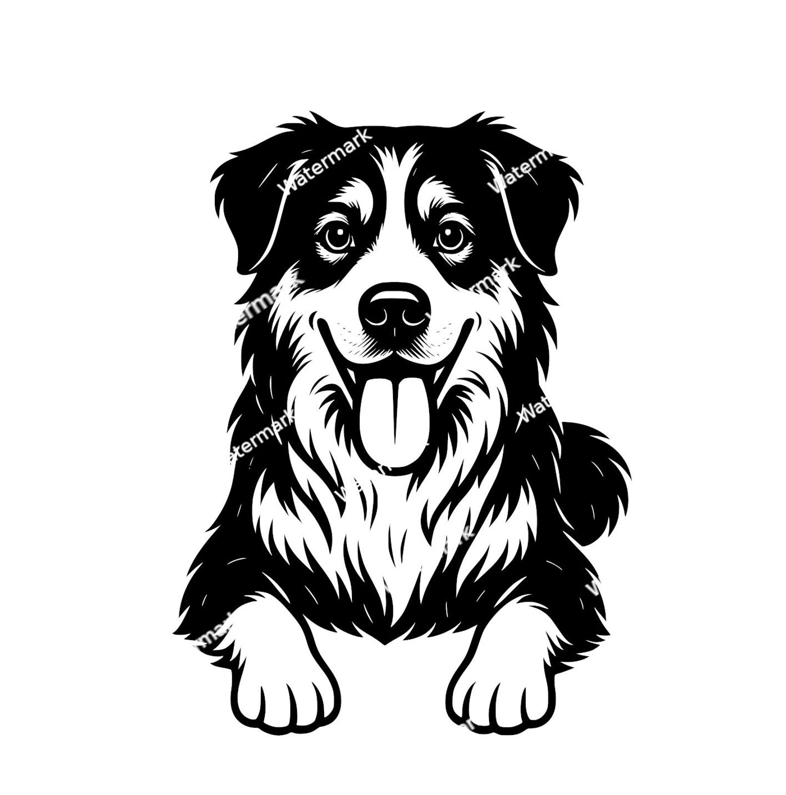 Australian Shepherd Laying Down PNG, SVG, DXF, Cricut Files. Aussie for ...