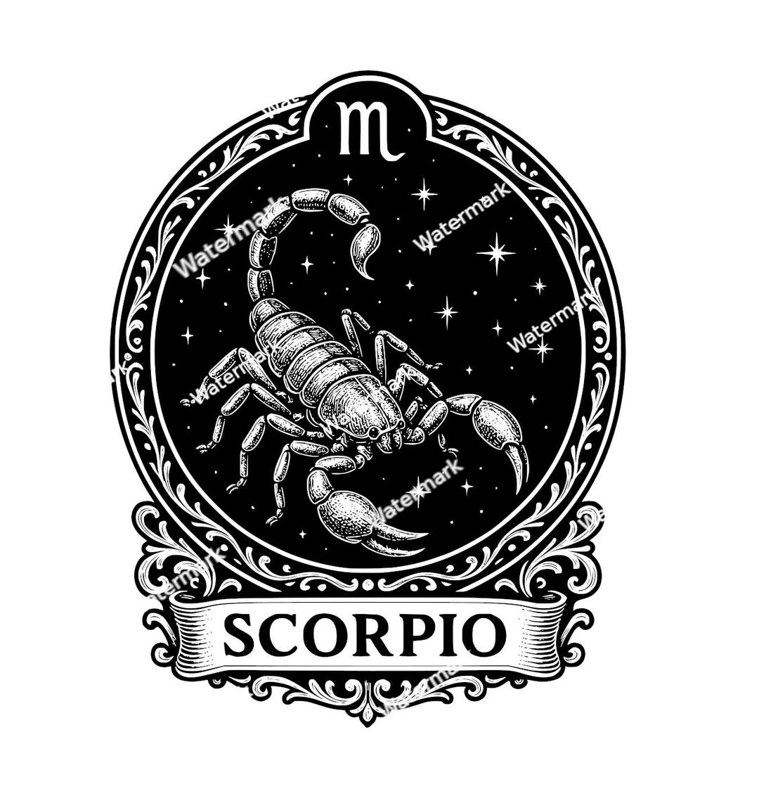 Scorpio Zodiac Sign PNG, SVG, DXF Files. Scorpio Zodiac Sign Files for ...