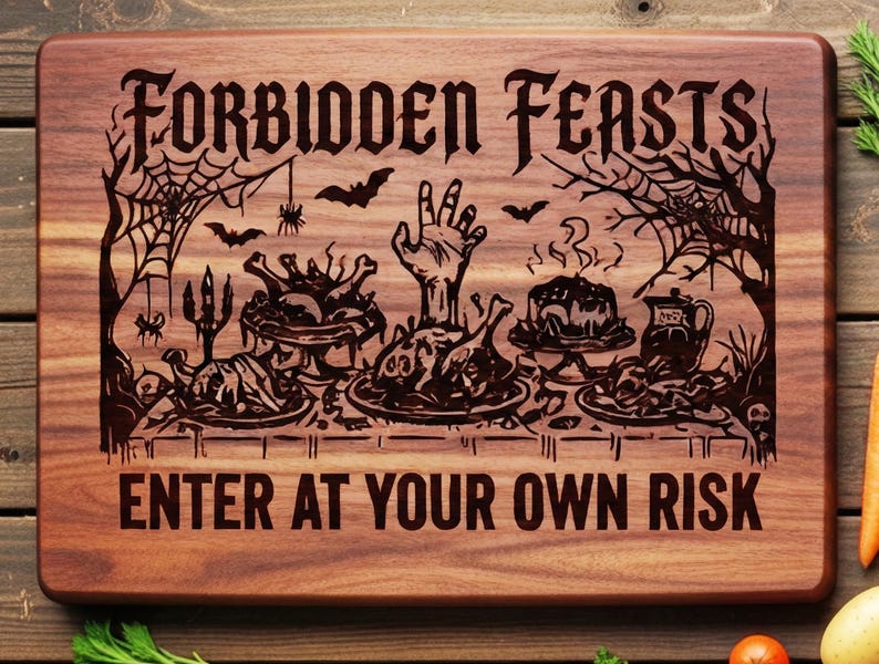 Funny Kitchen Cutting Board Laser Engraving Designs – Gothic, BBQ ...